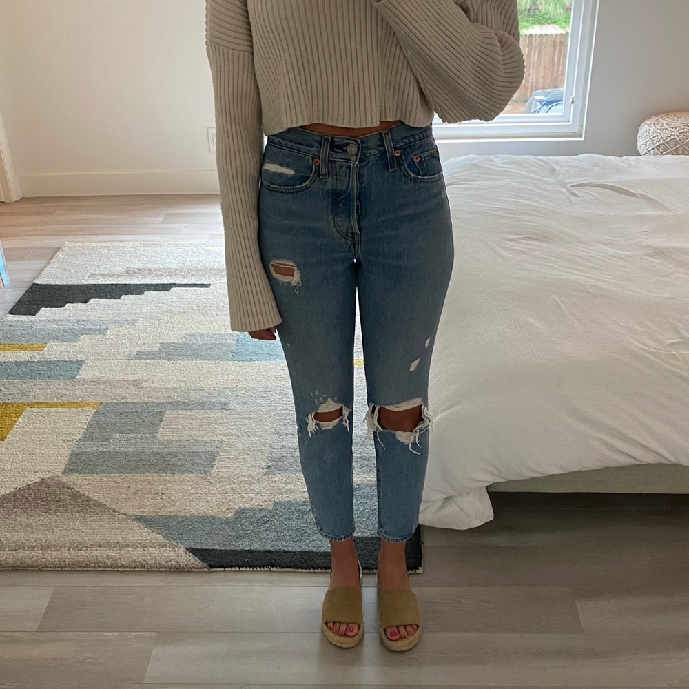 Levis Wedgie Icon Fit Ripped Straight Leg - Gem